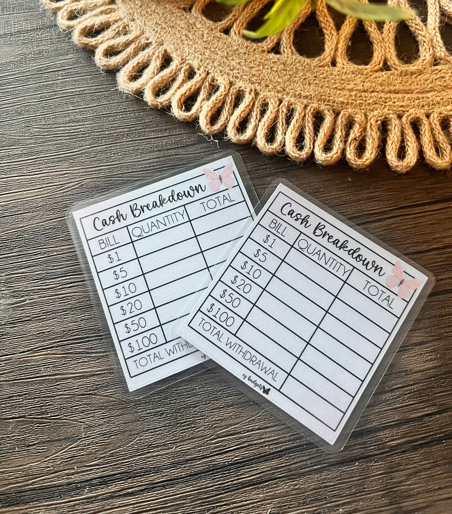 Cash Breakdown Slip – EZBUDGETS